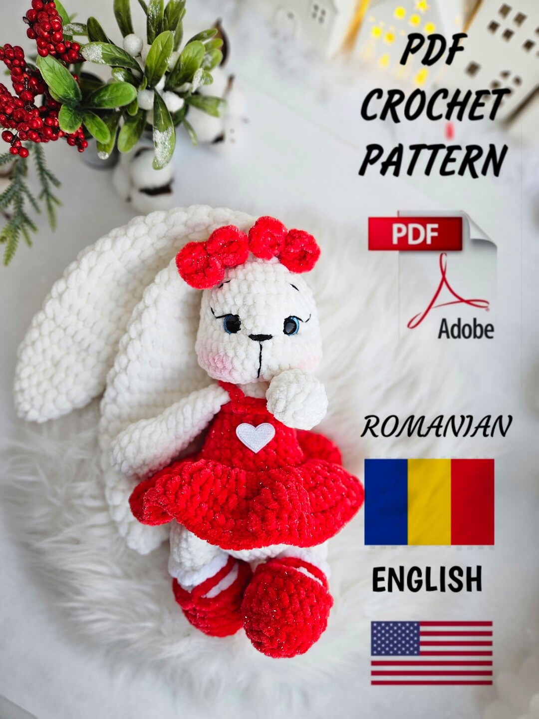 DORA Bunny Amigurumi/crochet Rabbit/ Easy Crochet Pattern/low Sew ...