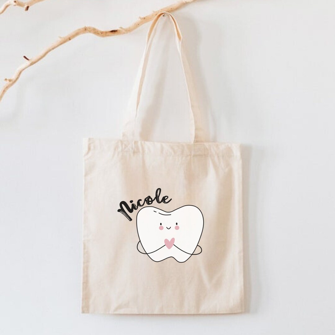 Personalized Dentist Tote Bag, Teeth Tote Bag, Cute Teeth Tote Bag ...