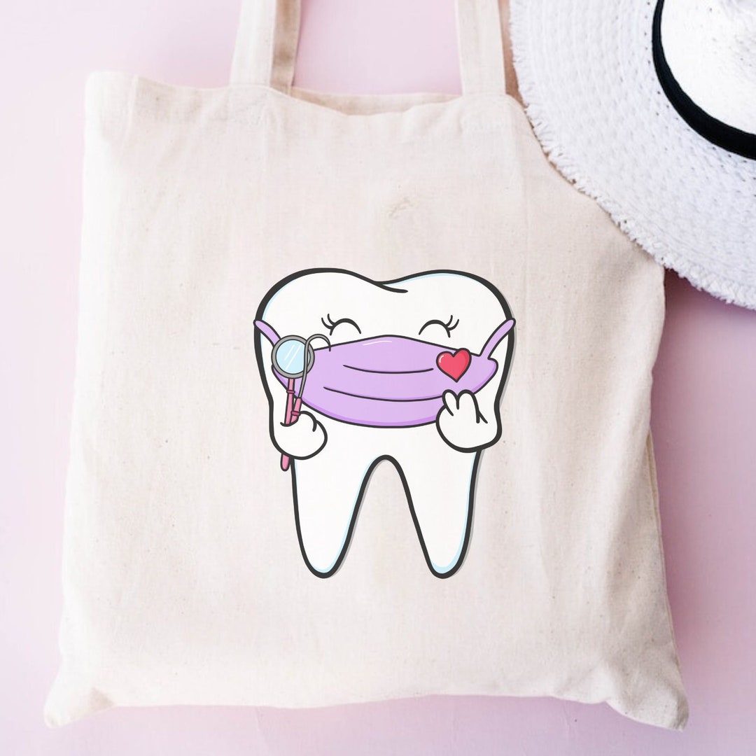 Teeth Tote Bag, Cute Teeth Tote Bag, Dental Assistant Tote Bag, Dental ...