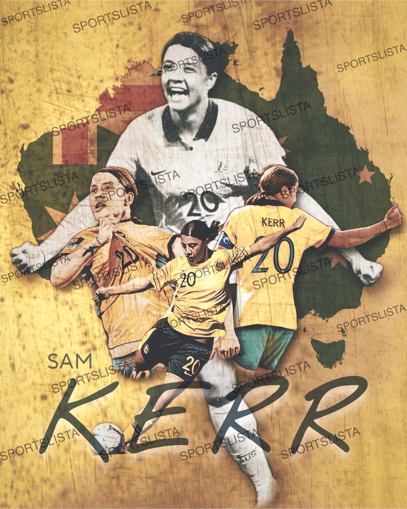 Sam Kerr Poster / Matilda's Soccer Team / Sam Kerr Print / Sam Kerr Art ...