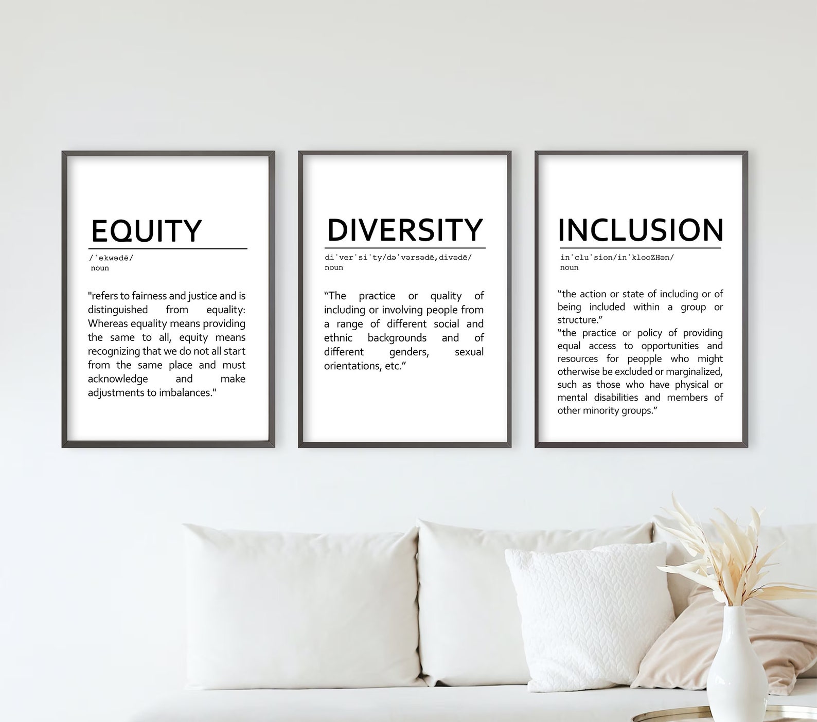 Poster Equity Definition, Set of 3, Diversity Definition, Inclusion ...