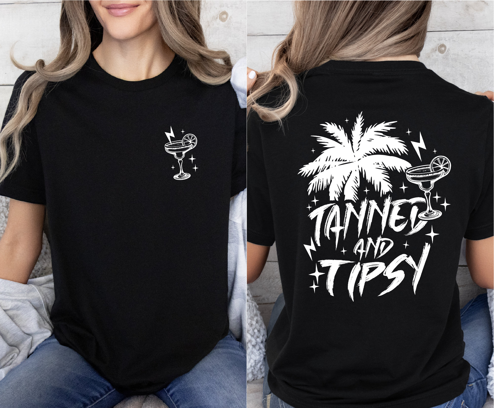 Tanned and Tipsy T-shirt With Front and Back Pockets the Ultimate ...