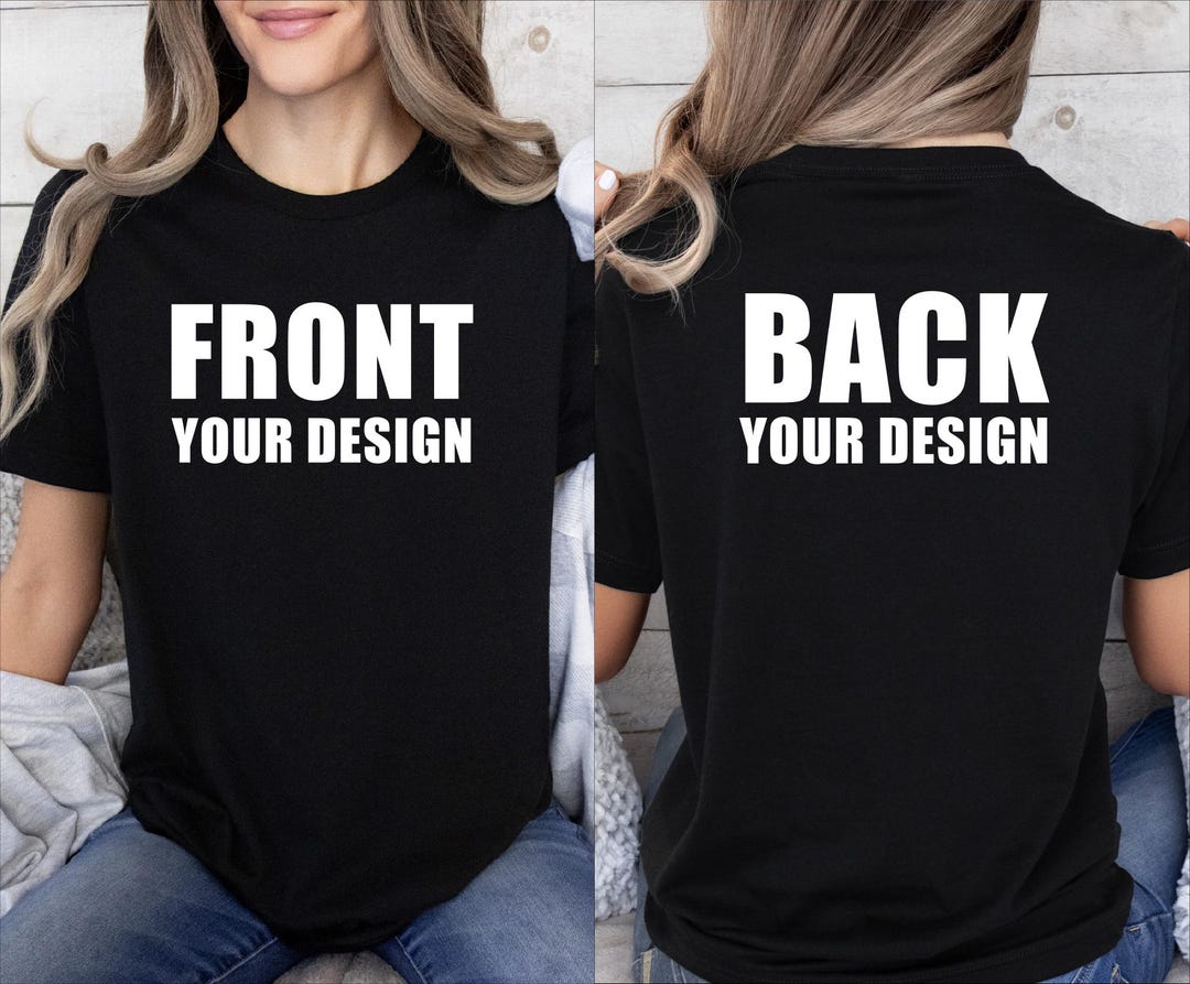 Front and Back Custom Text Shirt, Double Sided Custom Business Logo ...