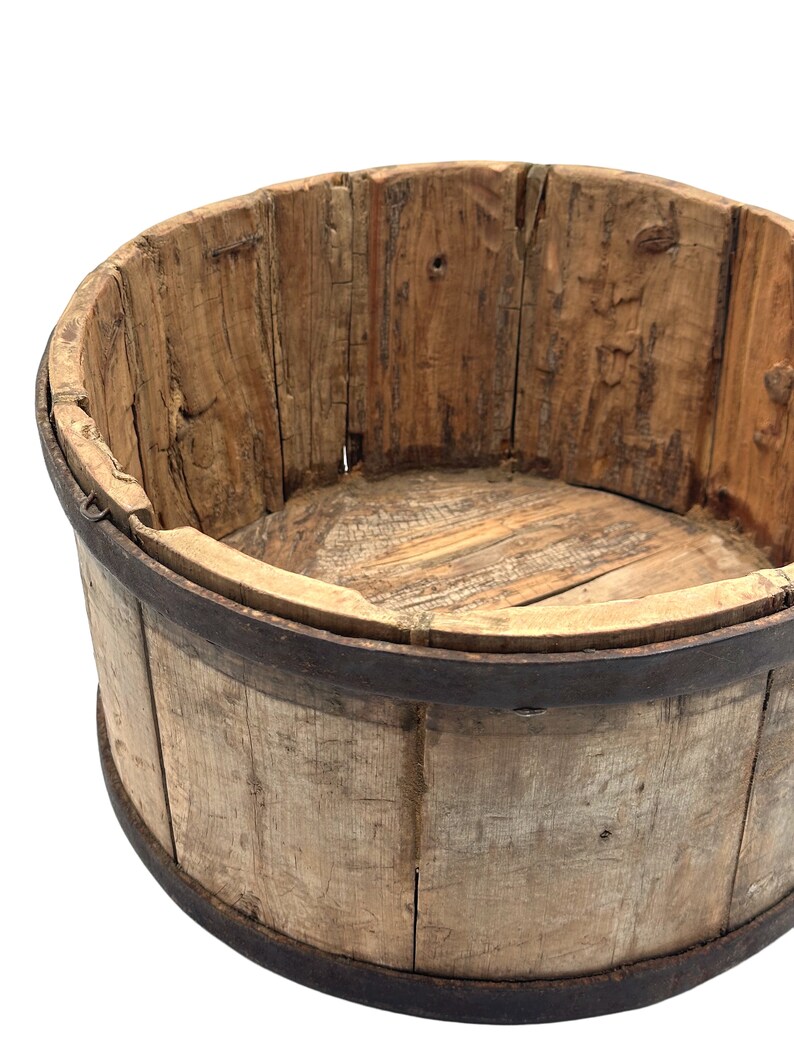 13inch Vintage Chinese Wooden Bucket With Iron Band. HEAVY - Etsy