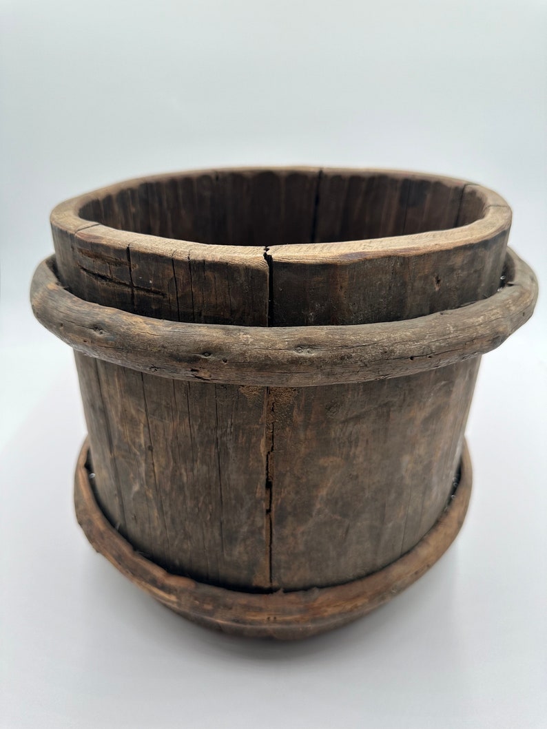 10inch Antique Chinese Wooden Milk Bucket. - Etsy