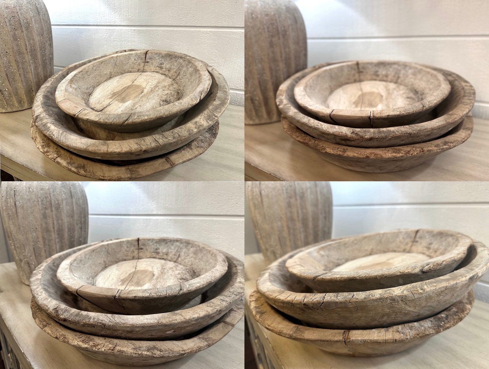 Large Vintage Teak Bowl/large Wooden Parat Bowl/wooden Bowl/rustic ...