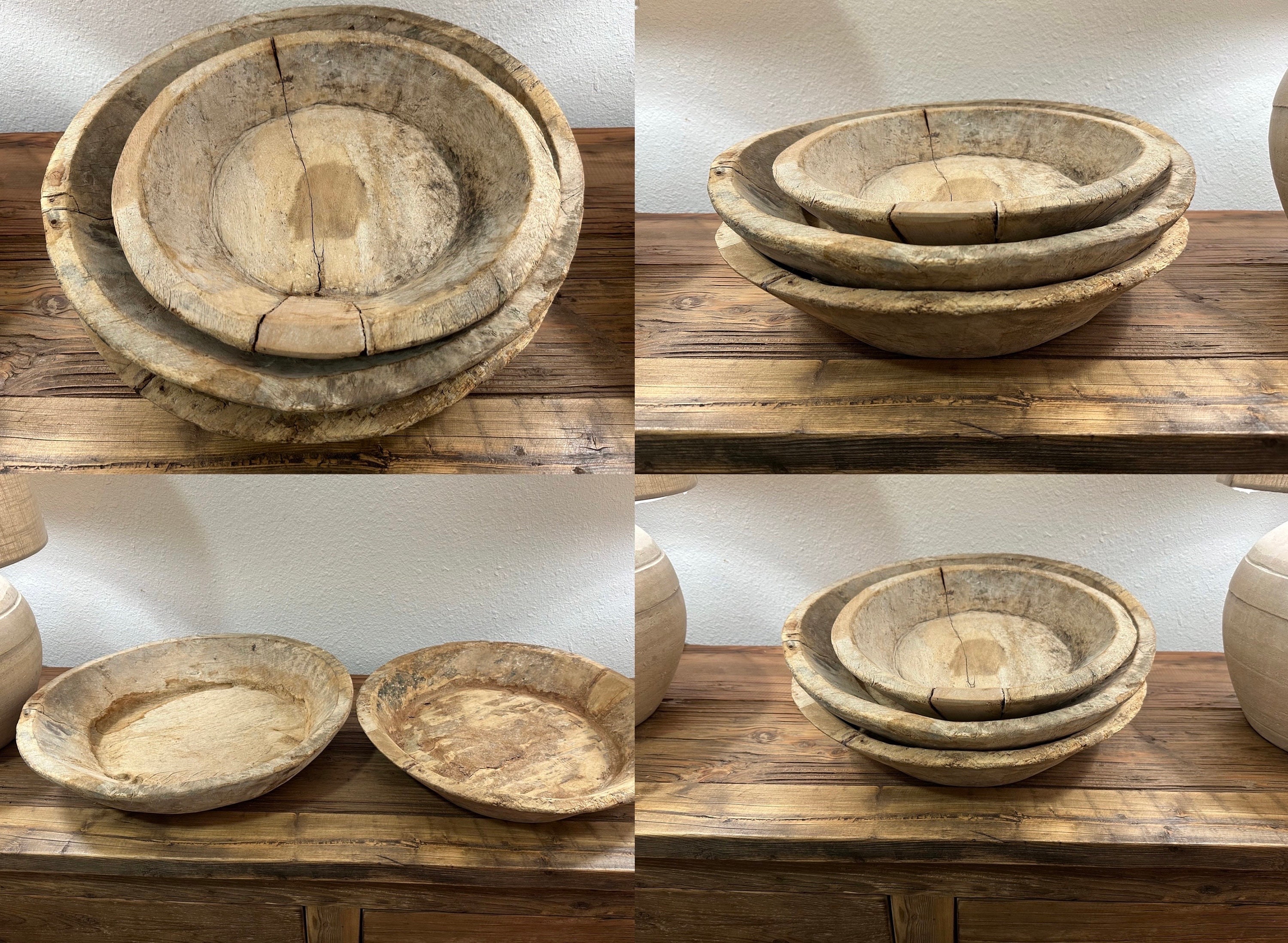 Large Vintage Teak Bowl/large Wooden Parat Bowl/wooden Bowl/rustic ...
