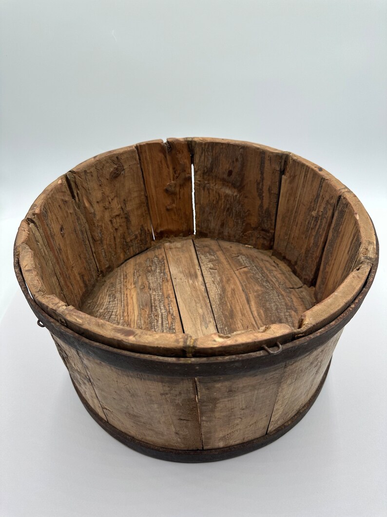 13inch Vintage Chinese Wooden Bucket With Iron Band. HEAVY - Etsy