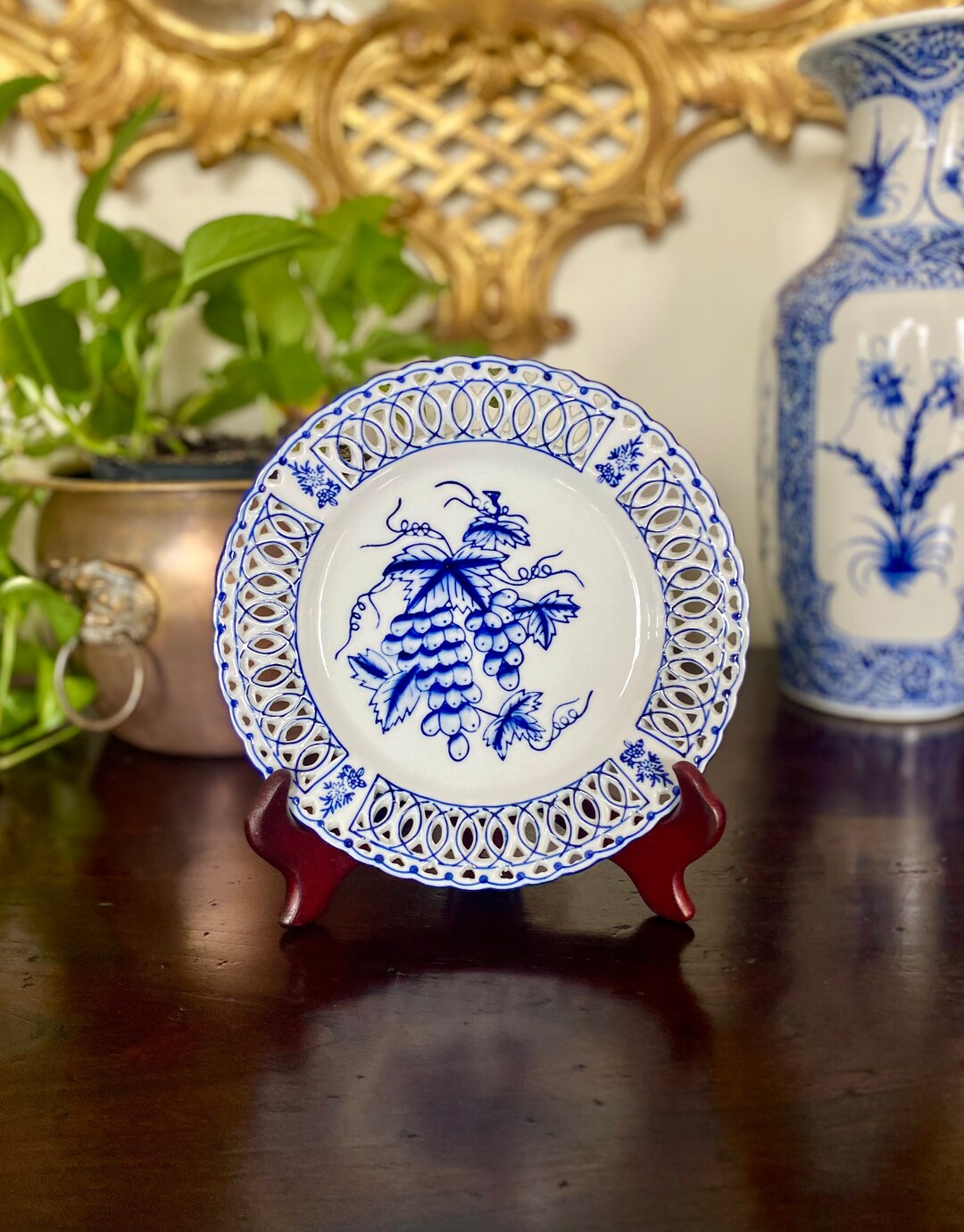 Blue and White Decorative Plate - Etsy
