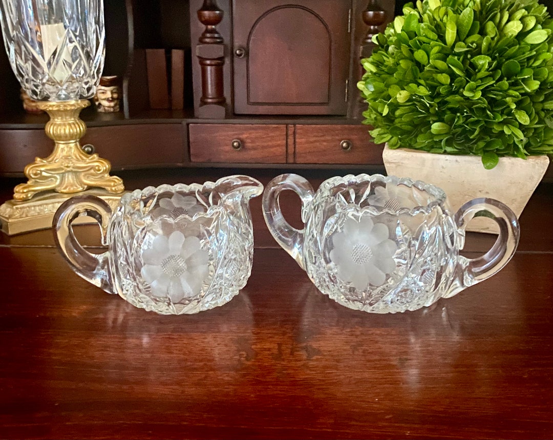 Crystal Cream and Sugar - Etsy