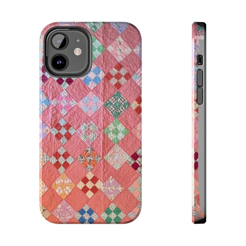 Quilt Phone Case, Grandma Chic, Patchwork Fabric Cover Tiled iPhone 11 ...