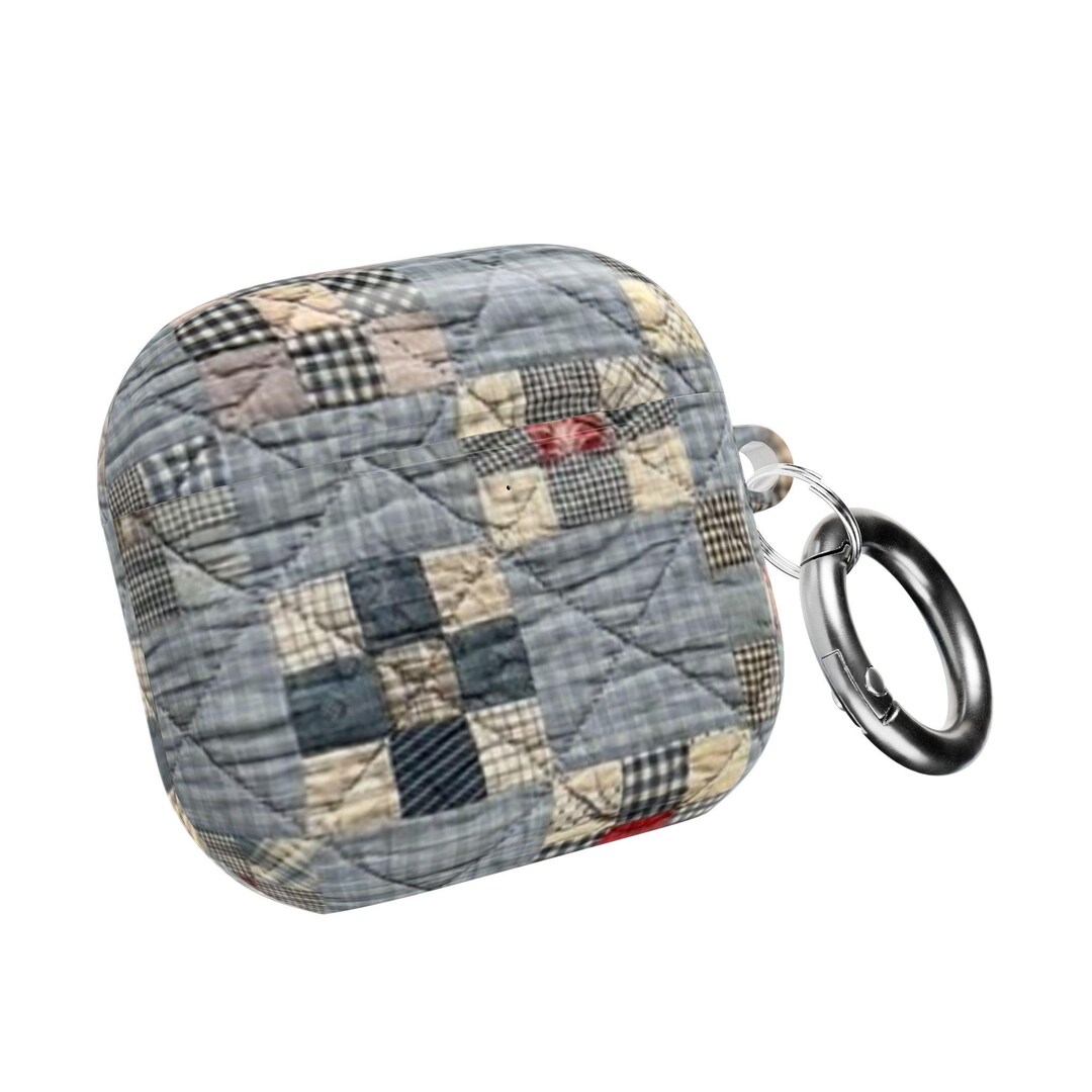 Primitive Patchwork Quilt AirPod Case | Vintage Farmhouse Plaid Quilt ...