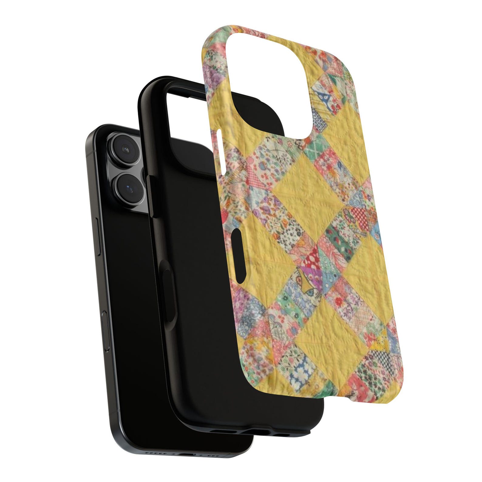 Vintage Quilt Phone Case, Retro Lattice Pattern, Grandma Chic Cottage ...