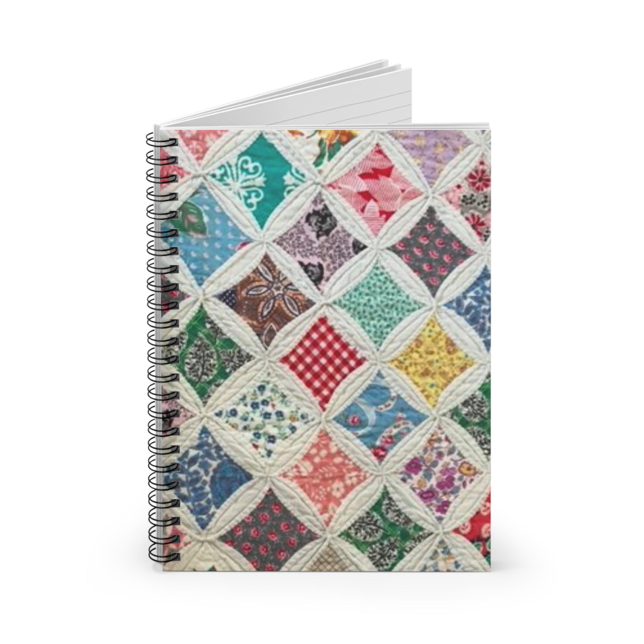 Patchwork Quilt Catheral Pattern Spiral Notebook | Ruled Journal - Etsy