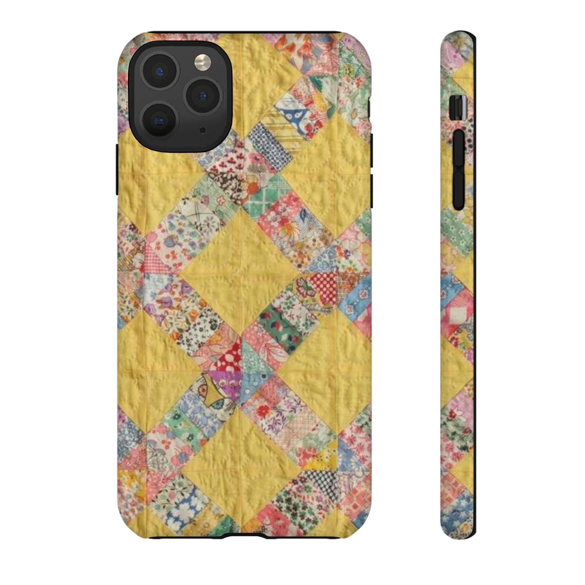 Quilt Phone Case 17 16,15,14,13 Vintage Quilt Print Gift for Crafter ...