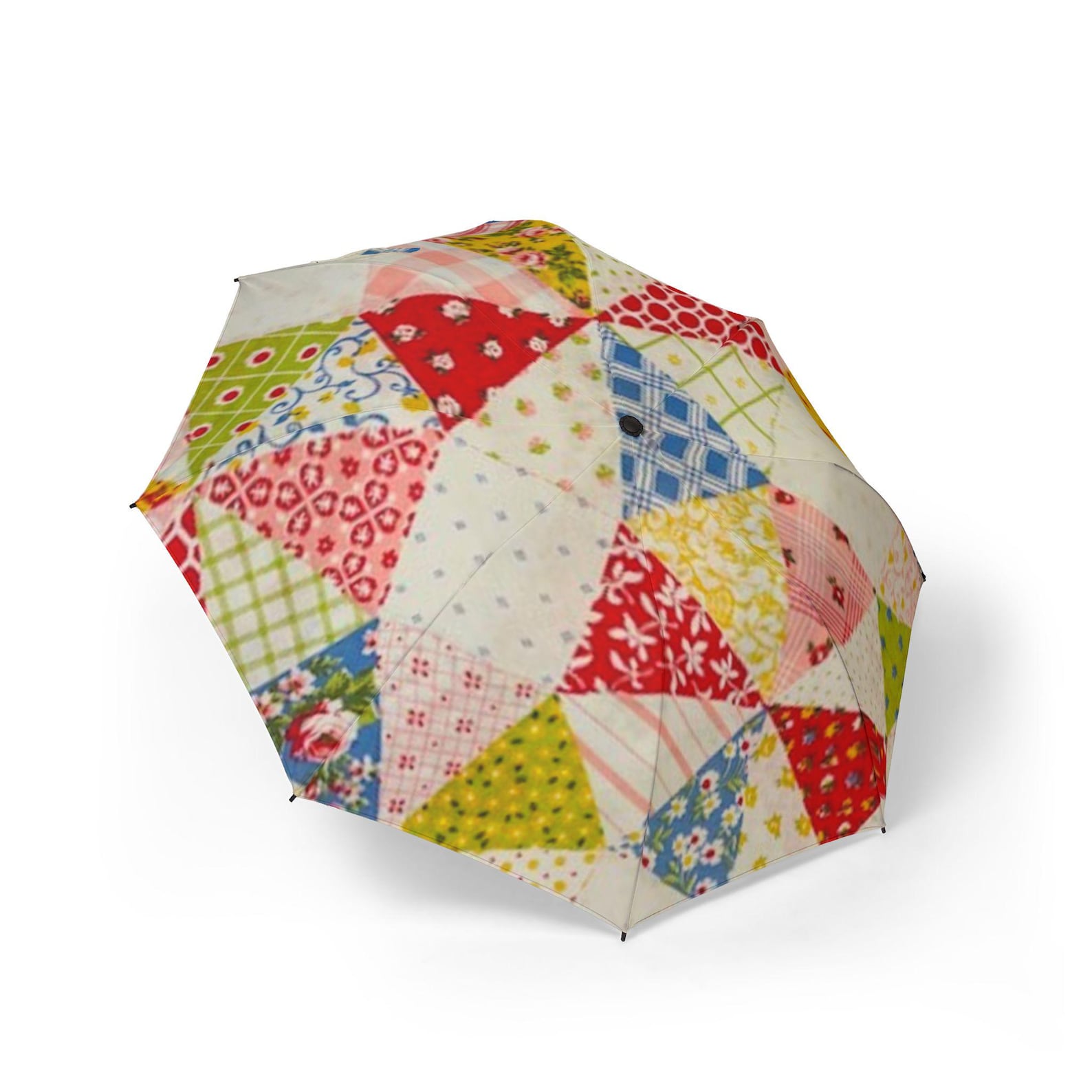 Quilt Patchwork Umbrella, Cute Compact Umbrella, Floral Travel Umbrella ...