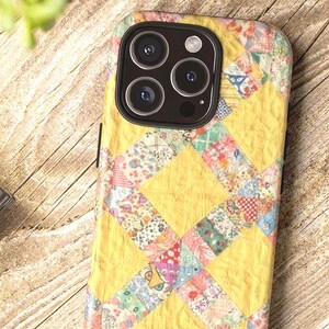 Quilt Phone Case 17 16,15,14,13 Vintage Quilt Print Gift for Crafter ...