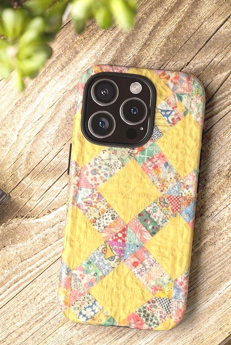 Patchwork Quilt Phone Case, Cottagecore Floral Boho Phone Cover - Etsy