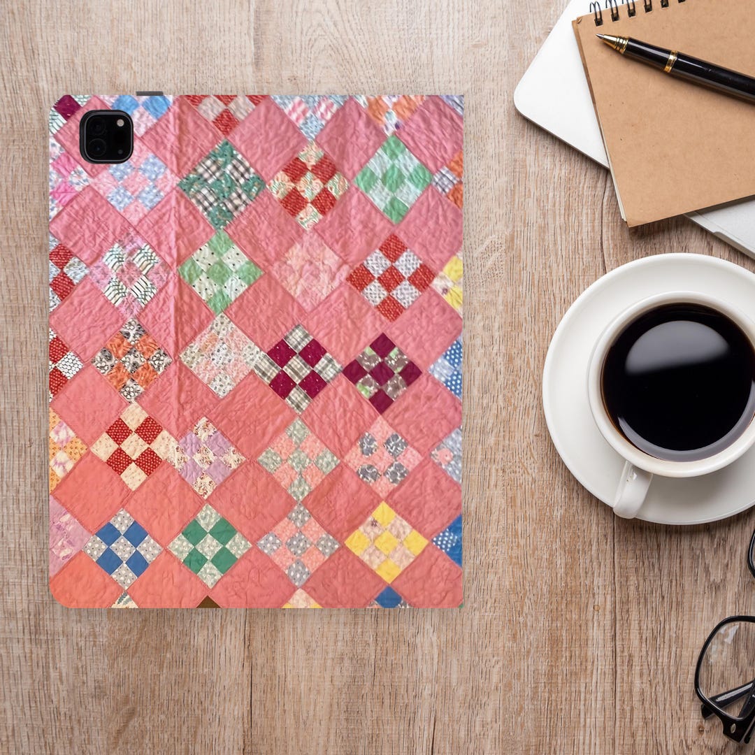 Charming Quilt Tablet iPad Style Folio Case, Patchwork Cover Print ...