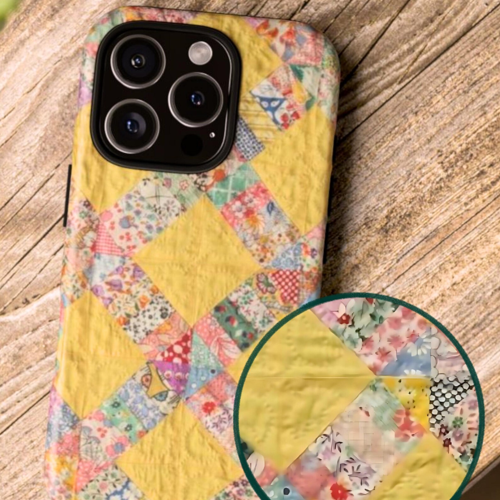 Vintage Quilt Phone Case, Retro Lattice Pattern, Grandma Chic Cottage ...