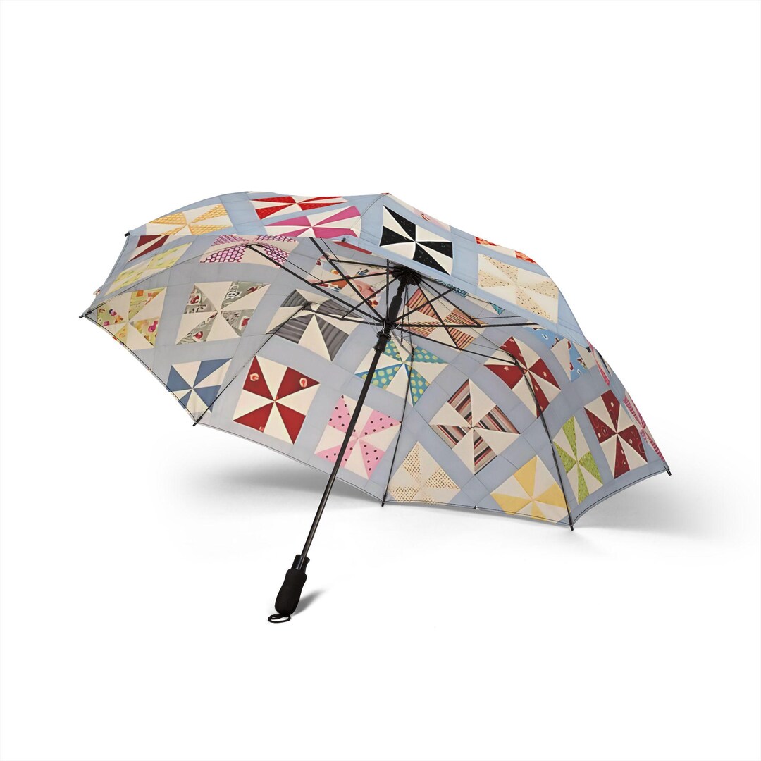Colorful Quilt Patchwork Umbrella, Cute Compact Umbrella, Floral Travel ...