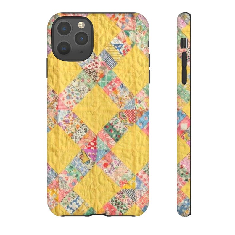Vintage Quilt Phone Case, Retro Lattice Pattern, Grandma Chic Cottage ...