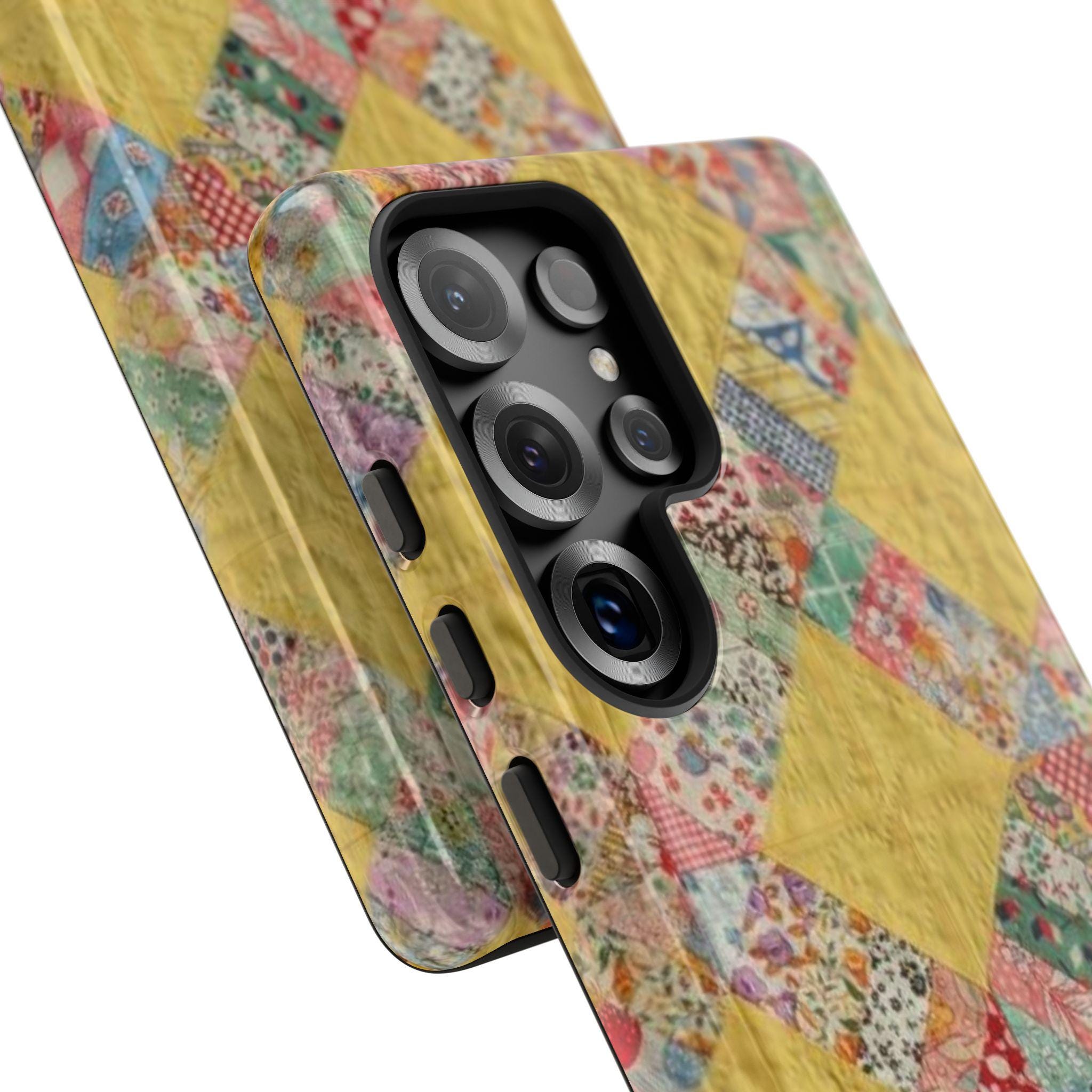 Vintage Quilt Phone Case, Retro Lattice Pattern, Grandma Chic Cottage ...