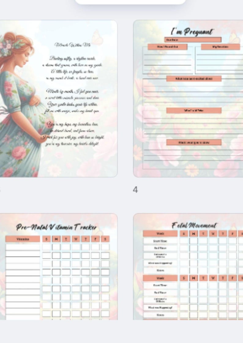 Pregnancy Journal,printable Planner-journal-first-time Mom Gift-baby ...