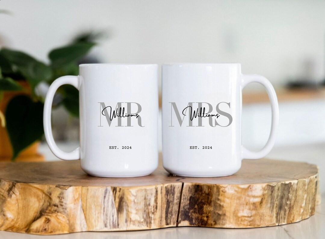 Mr and Mrs Mug, Customizable Mug, Wedding Gift, Married Mug, Gift for ...