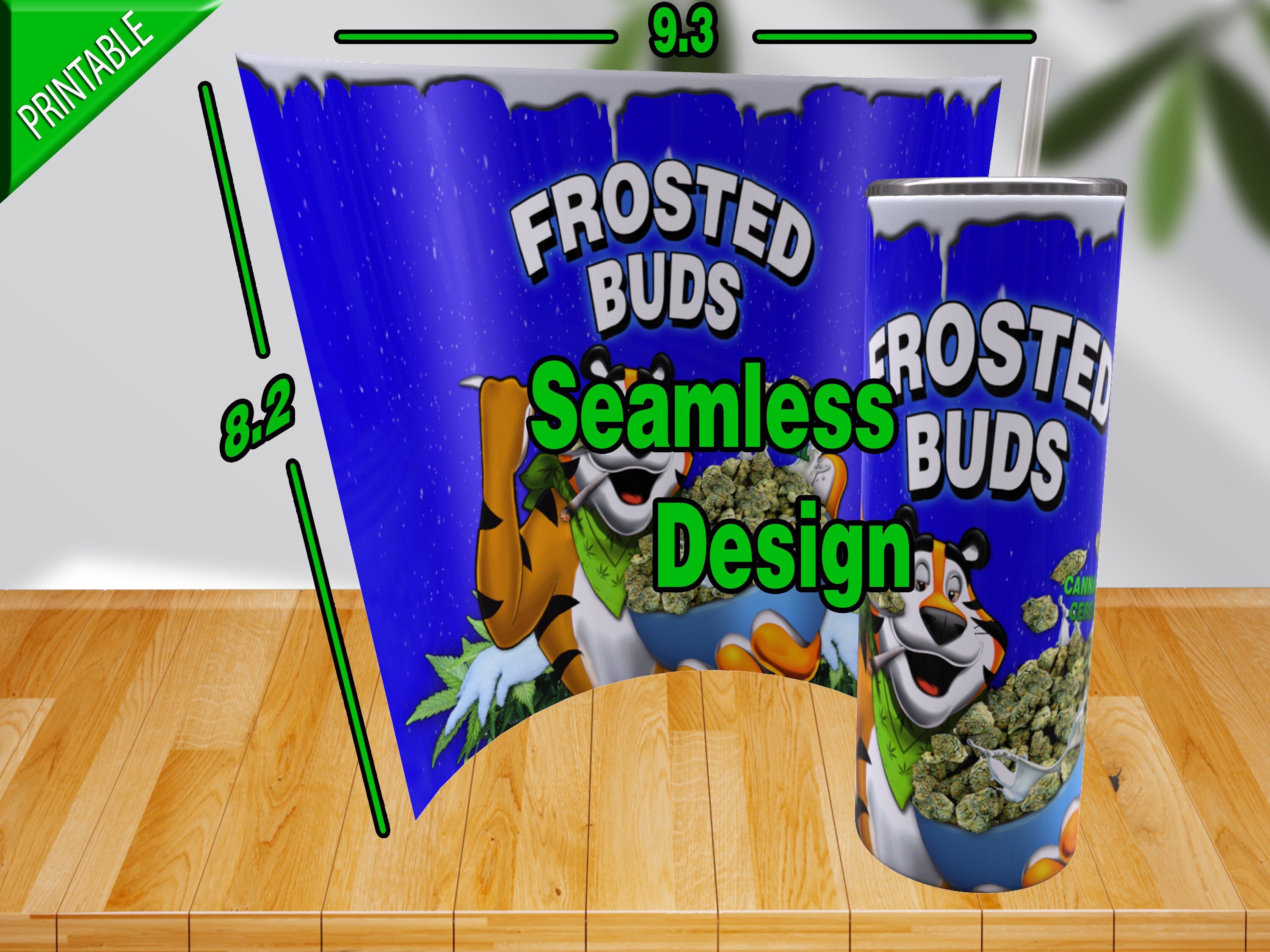 Frosted Buds 20oz Weed Tumbler Wrap, Funny 420 Stoner Tumbler ...