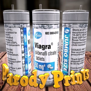 Viagra Pills Bottle Joke 20 Oz Tumbler Wrap, Funny Sarcastic Tumbler ...