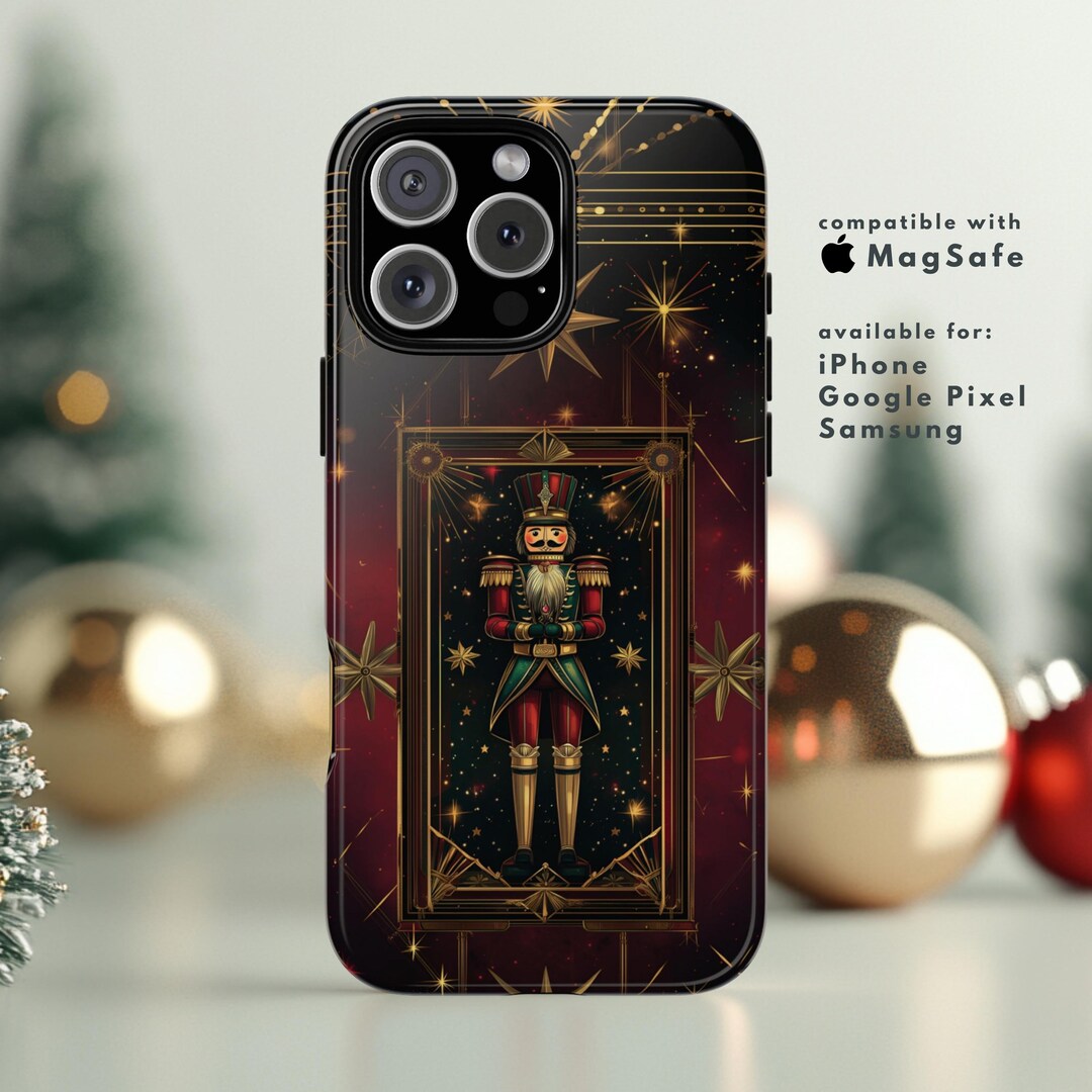 Nutcracker Phone Case Magsafe | Bold Art Deco Christmas Cover for ...