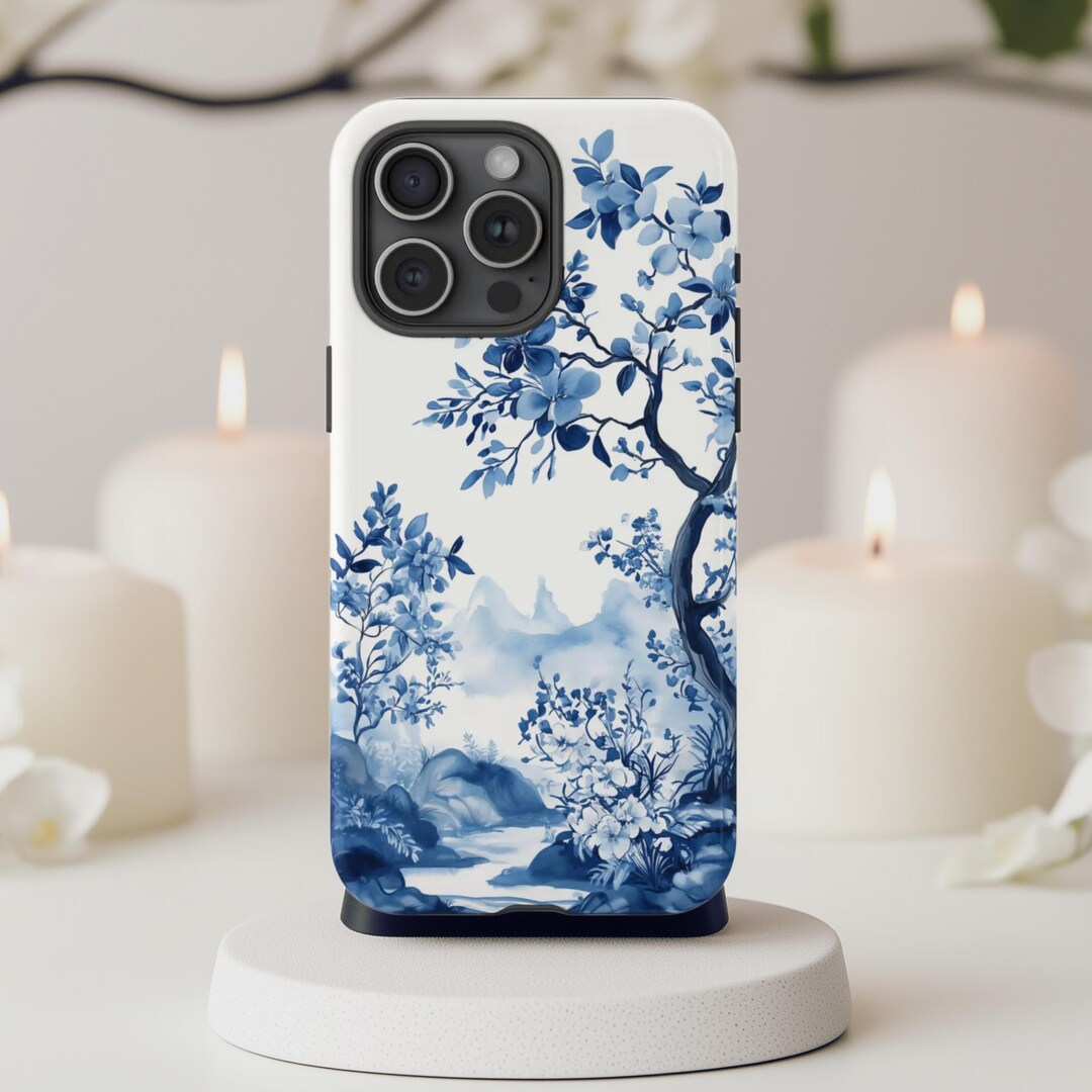 Blue Chinoiserie Chinese Garden Phone Case Chinoiserie Vintage Style ...