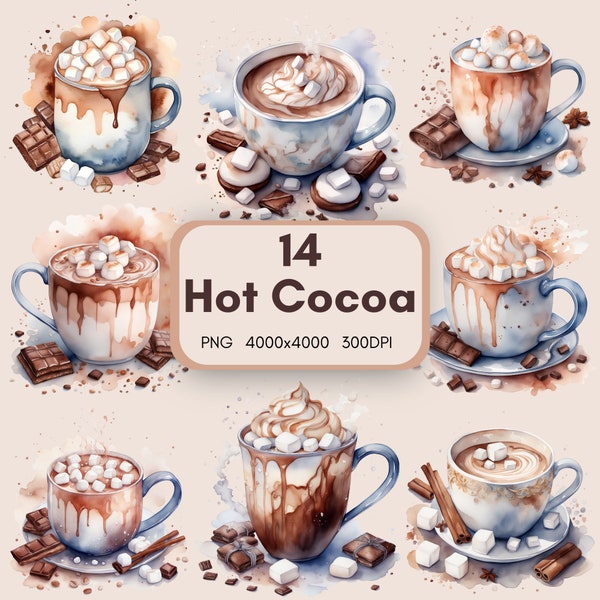 Hot Cocoa Clipart - Etsy