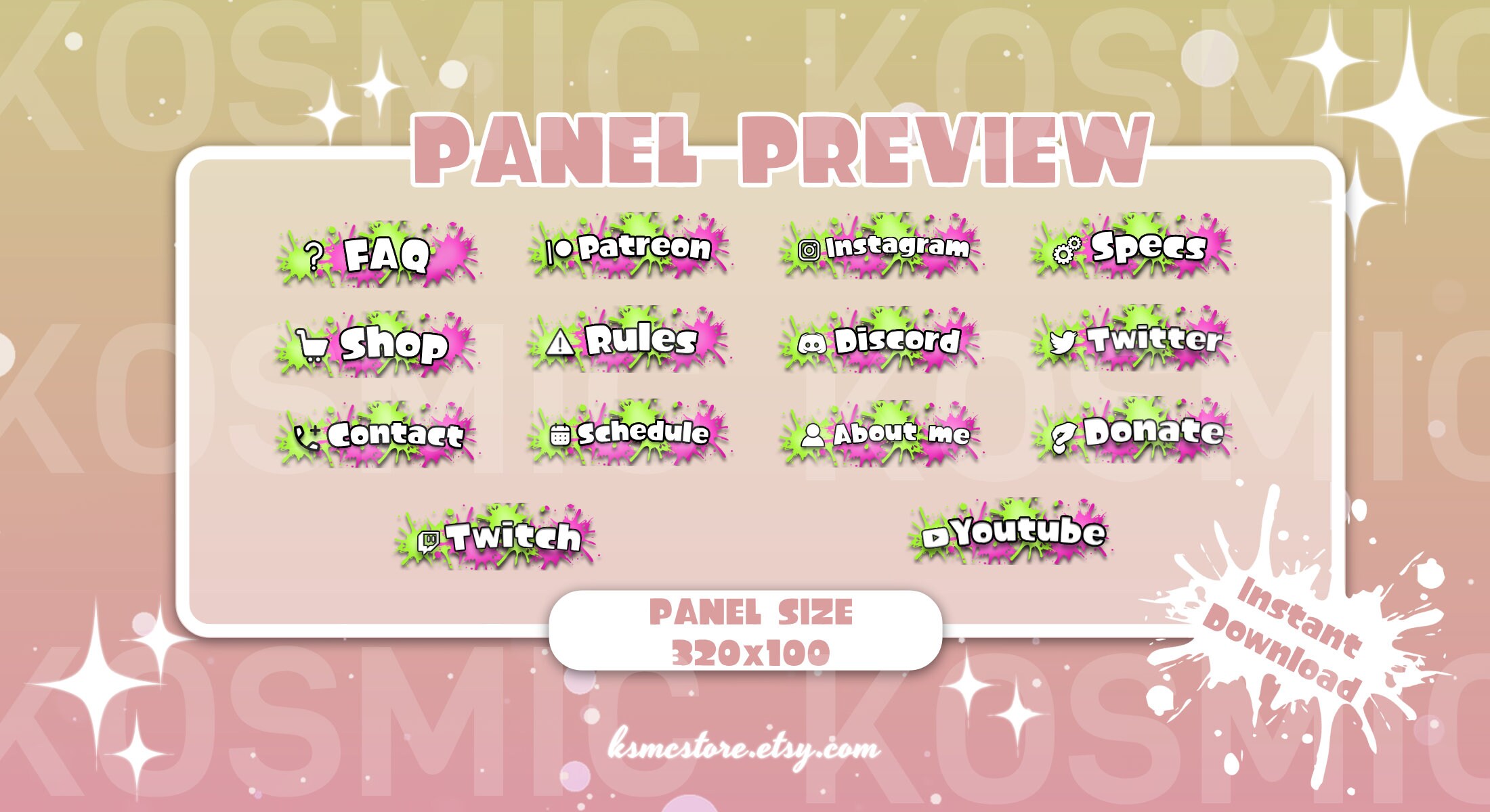 Splatoon Inspired Twitch Panels | Digital Download - Etsy