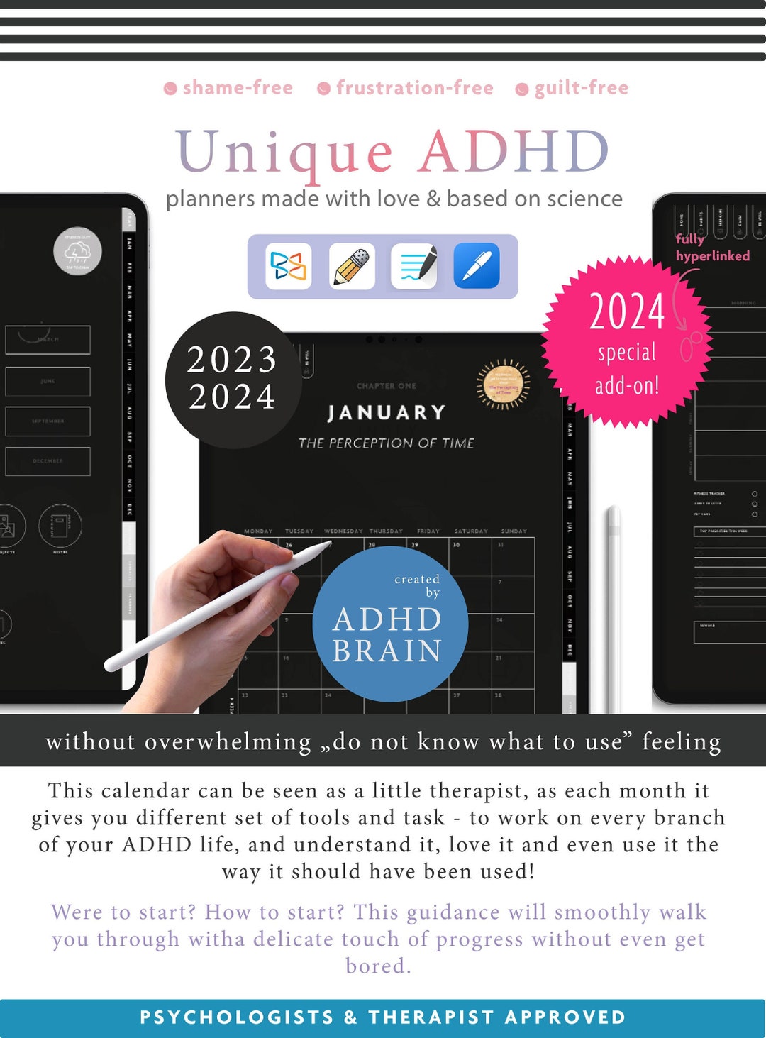 ADHD Digital Planner by an Adhder Compatible With iPad - Etsy