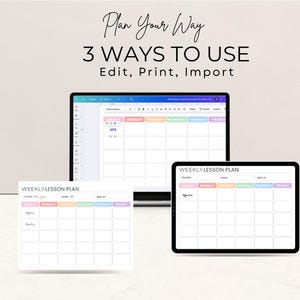 Editable Weekly Lesson Plan Canva Template for Teachers, Homeschool ...