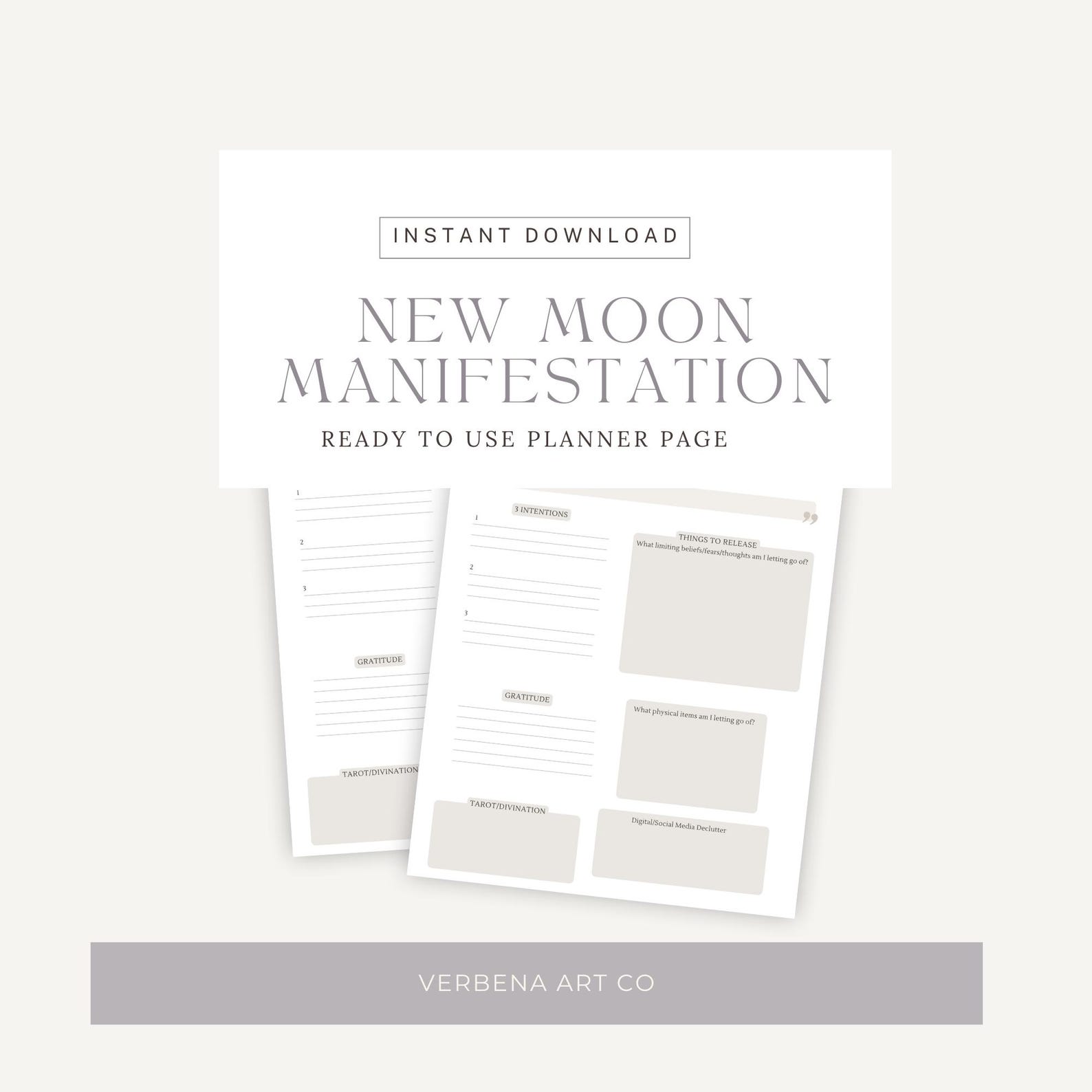 New Moon Planner Printable | Manifestation Ritual Page | Witchy PDF ...