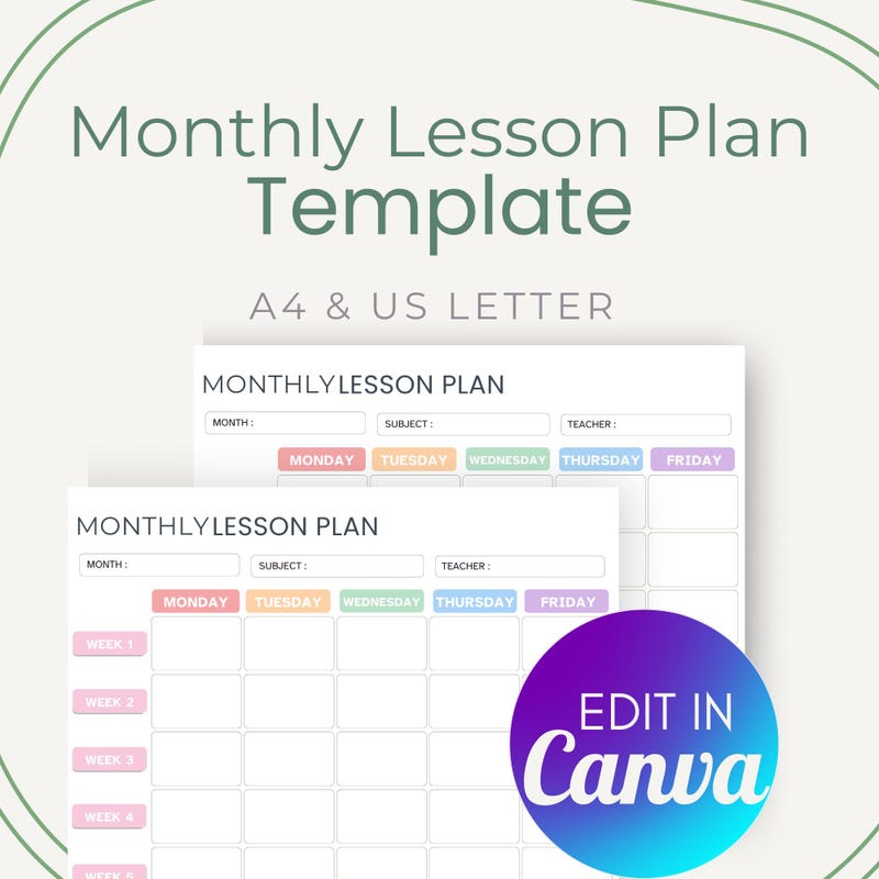 Teacher Month Lesson Plan - Etsy