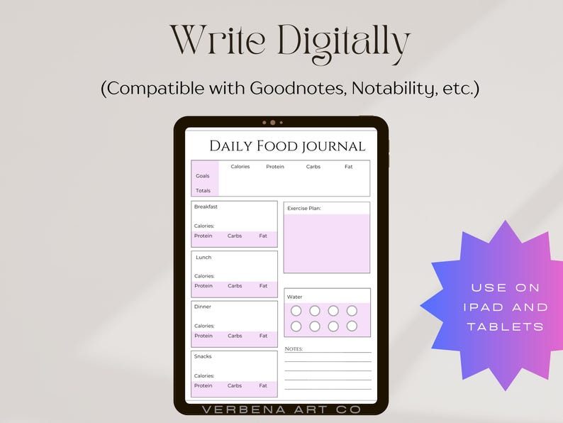 Daily Meal and Macro Tracker, Printable Food Journal, Fitness Planner ...
