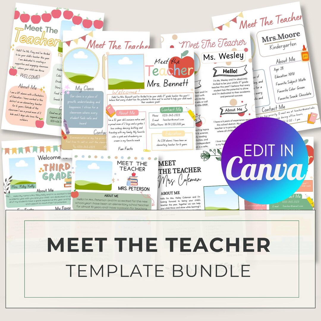 Meet the Teacher Template Bundle, 7 Editable Welcome Letters for ...