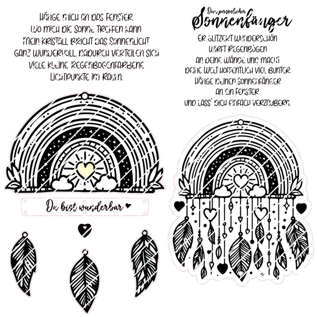 Suncatcher SVG File and Packaging Saying - Rainbow - Etsy