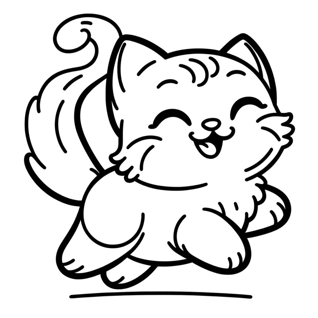 Playful Cats Coloring Book: 10 Simple Line Drawings Coloring Pages for ...