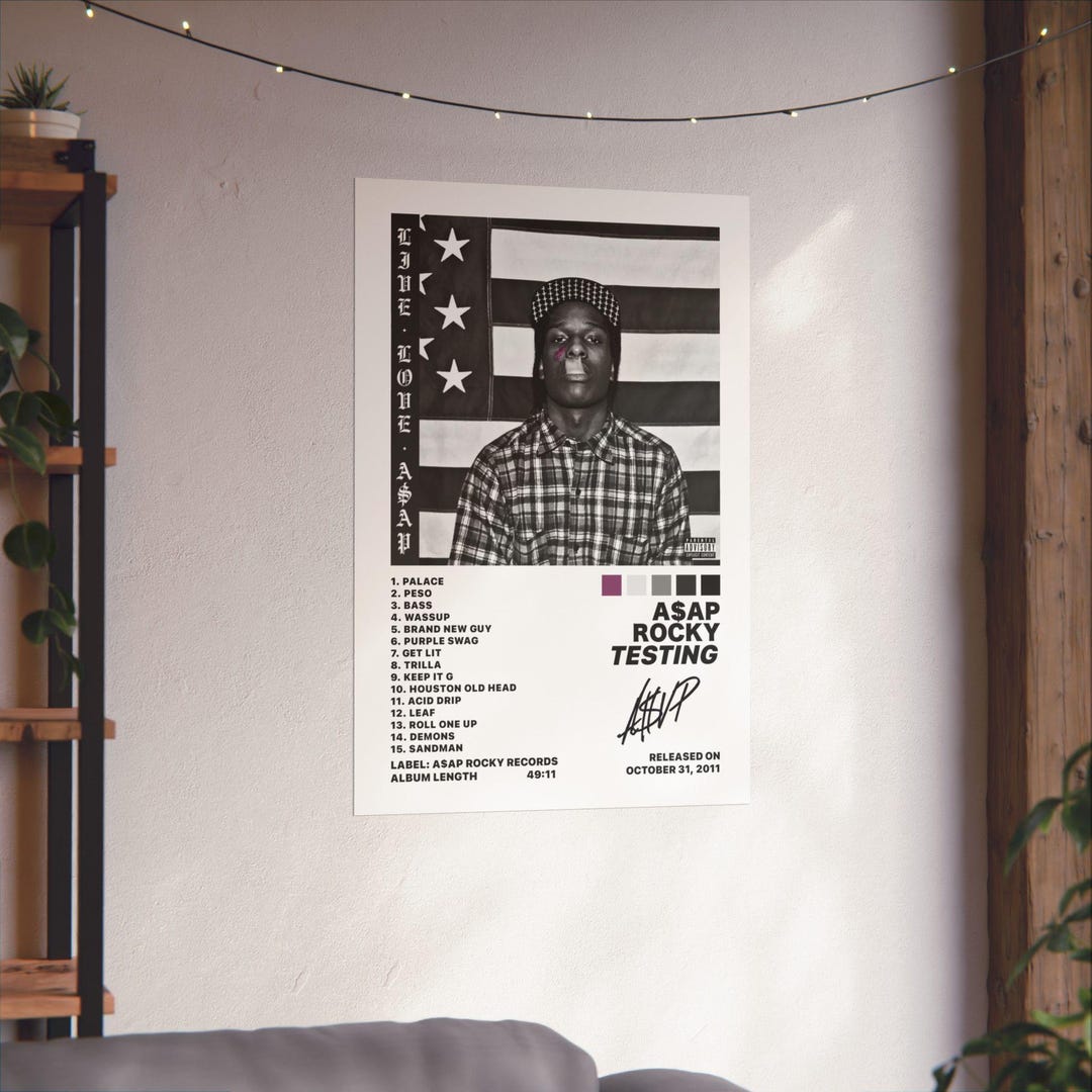 Asap Rocky Testing Album Matte Poster - Etsy