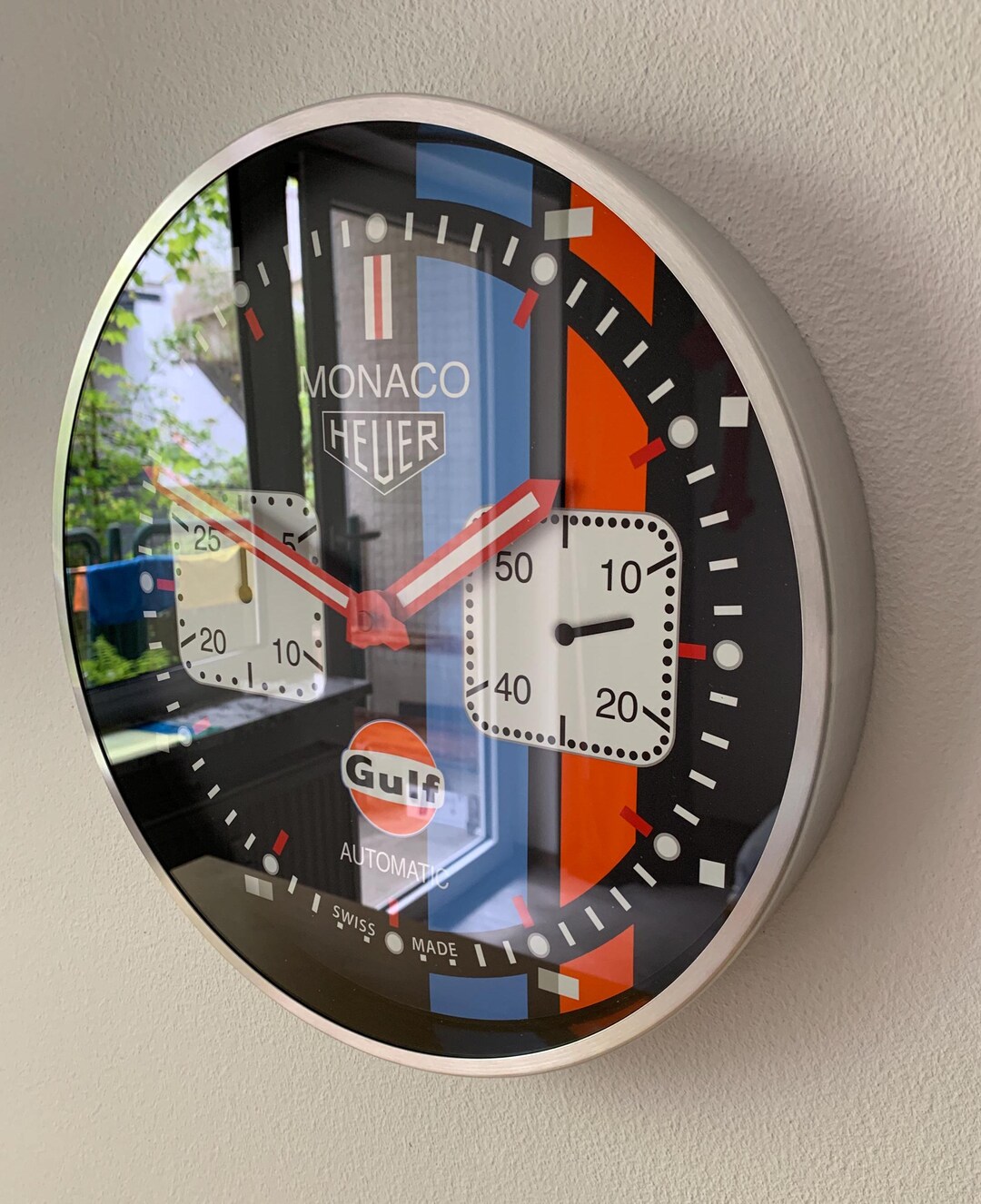 Wall Clock - Tag Heuer Monaco Clock - Gulf Racing Design Clock - TOP - Etsy