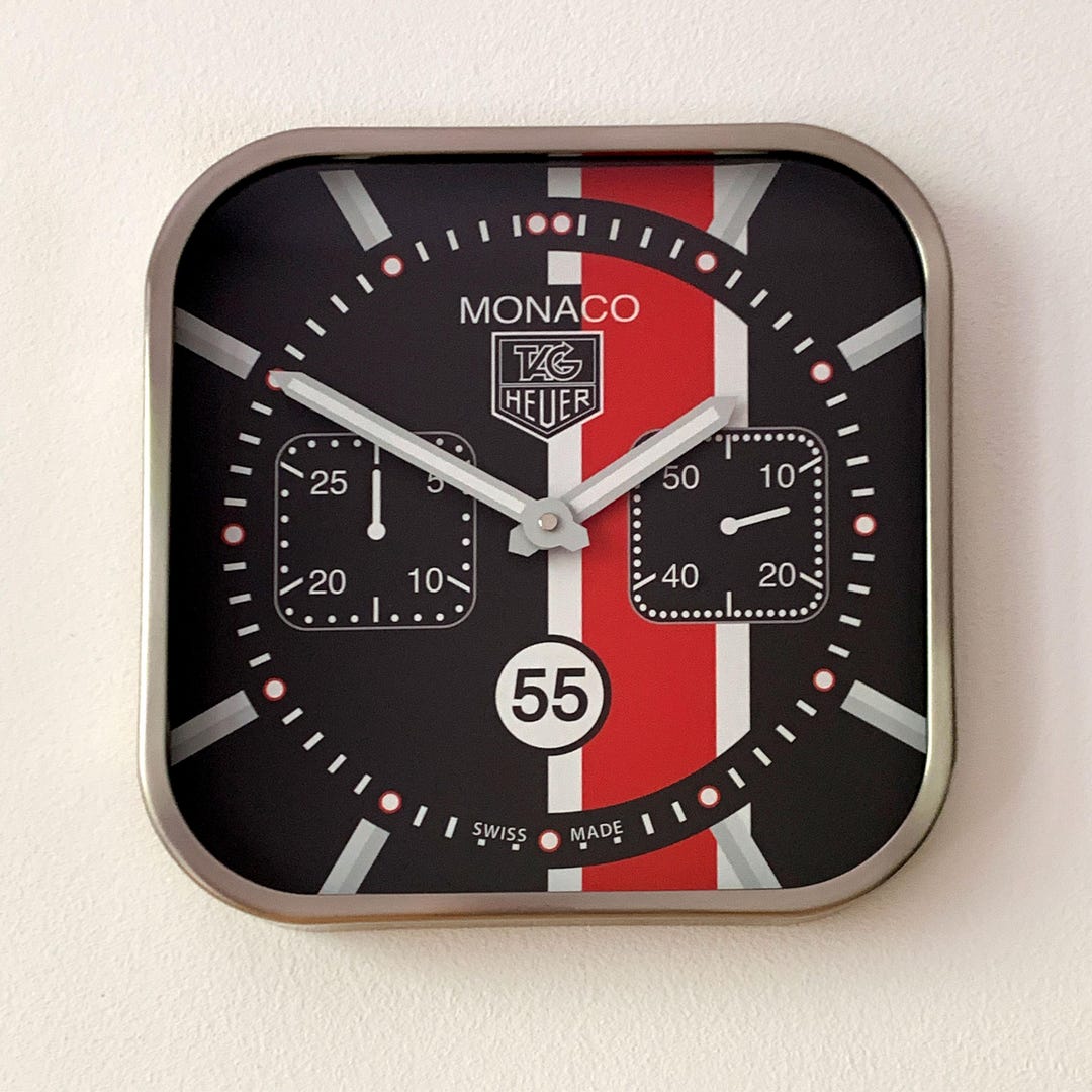 Wall Clock - Tag Heuer Monaco Clock - Gulf Racing Design Clock - TOP - Etsy