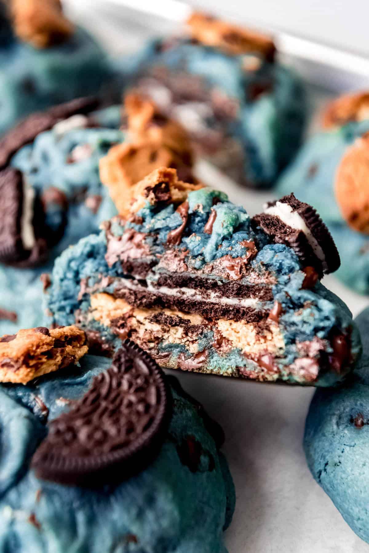 Cookie Monster Stuffed Cookie Recipe: Big Blue Gourmet Dessert (PDF ...