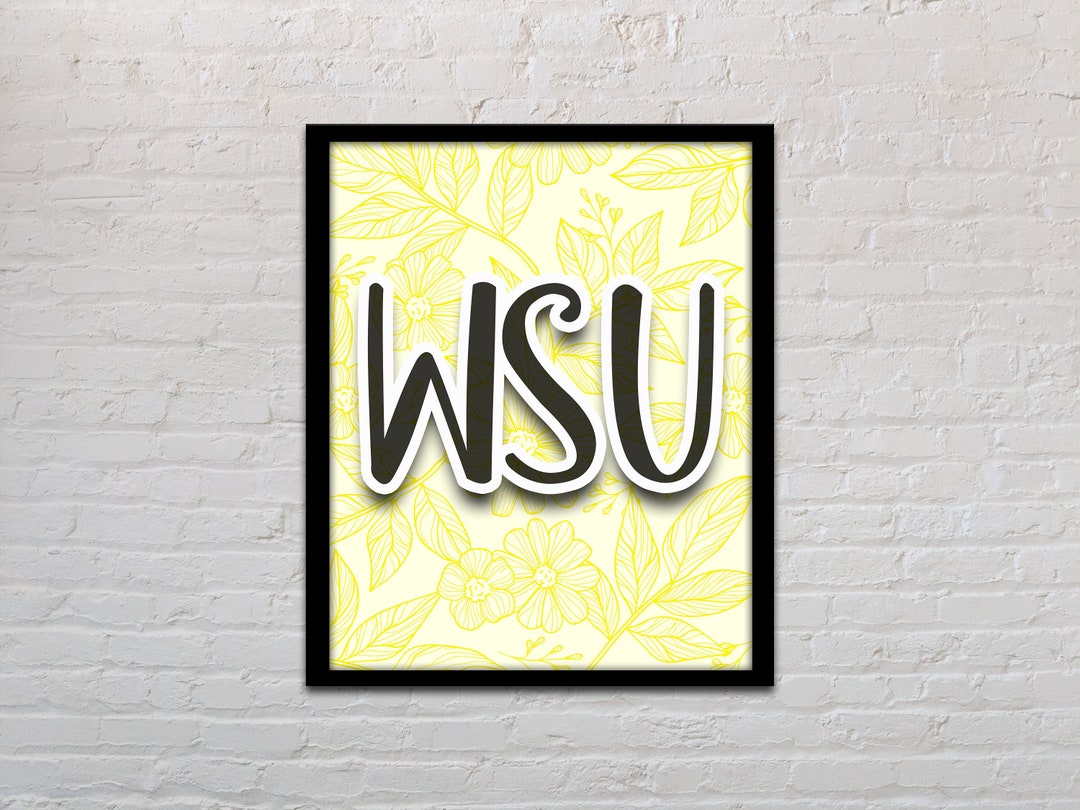 Wichita State Digital Prints | Printable Wall Decor | Floral WSU - Etsy