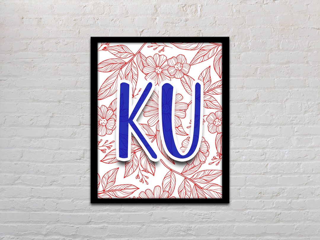 Kansas Digital Prints | Printable Wall Decor | Floral KU - Etsy