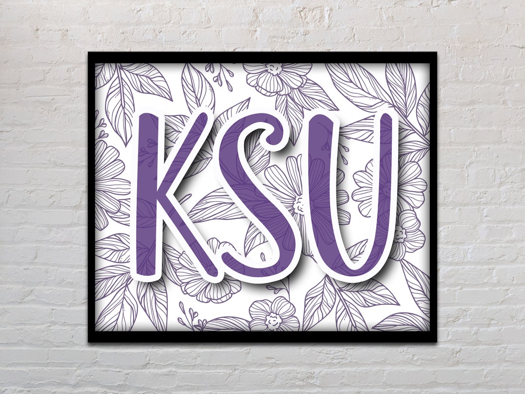 Kansas State Digital Prints | Printable Wall Decor | Floral KSU - Etsy